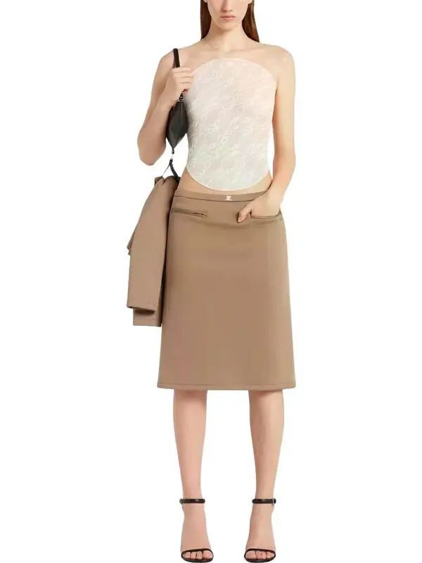COURREGES Straight-cut Pencil Skirt - Brown