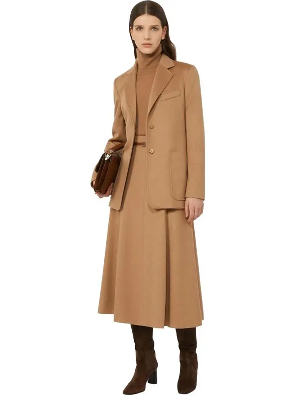 Max Mara Flared Midi Skirt - Camel