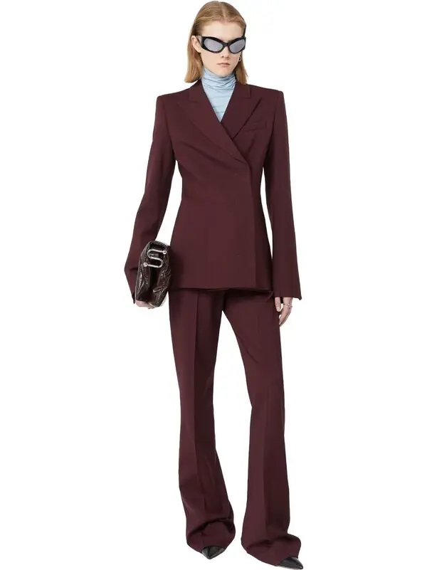 Max Mara Slim Flared Trousers - Wine-coloured