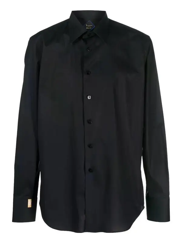 BILLIONAIRE Logo-embroidered Cotton Shirt - Black
