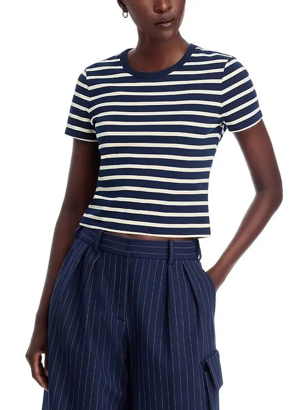 Denimist Striped Baby Tee - Wide Navy/cream Stripe