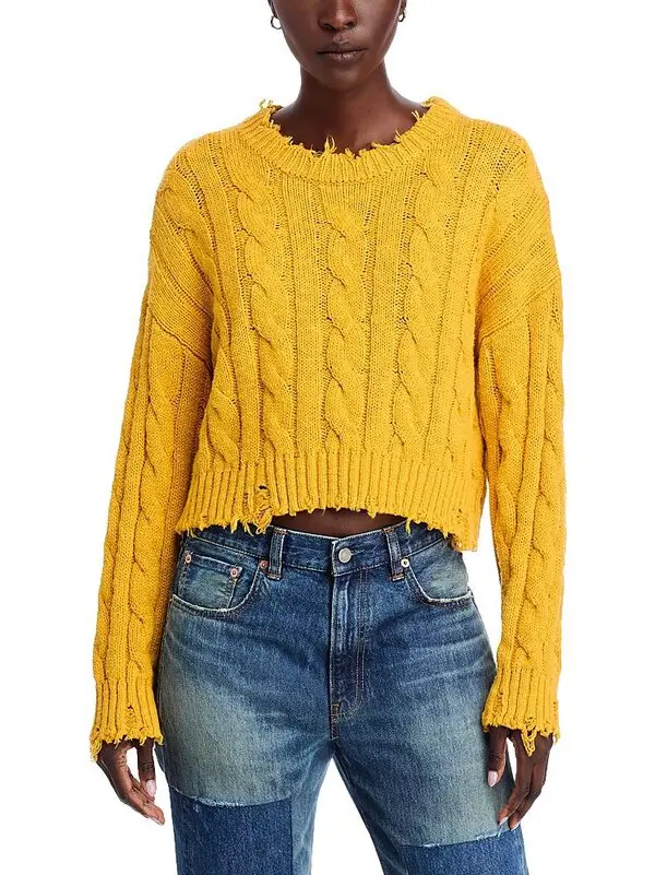 Denimist Boxy Cable Sweater - Yellow
