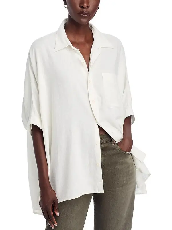 Denimist Boxy Short Sleeve Shirt - White
