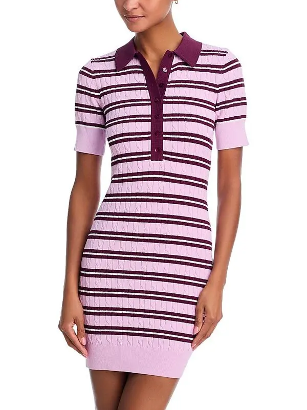 Good American Cable Knit Mini Dress - Collegiate Stripe