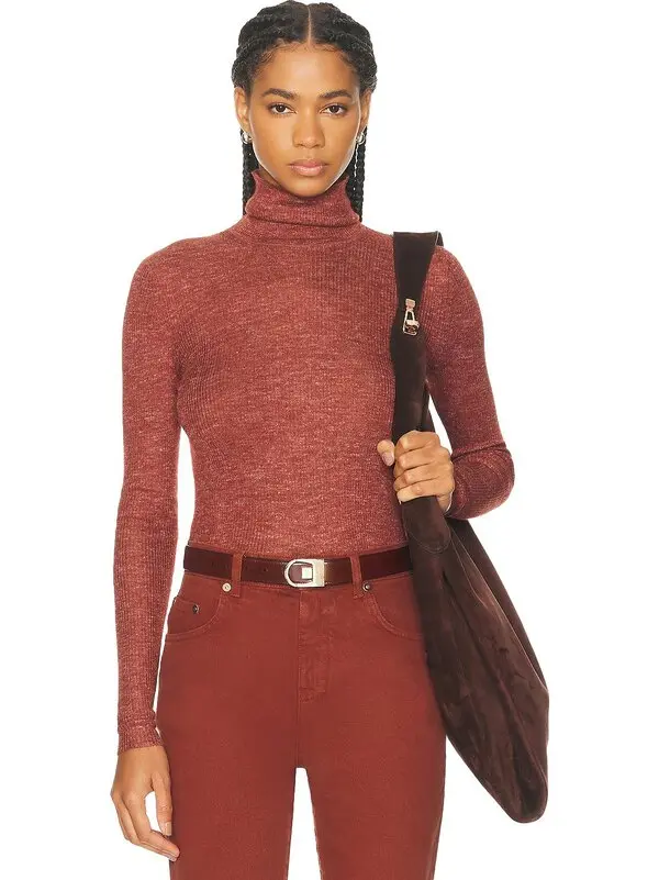 Gabriela Hearst Alonda Turtleneck Sweater - Burnt Sienna