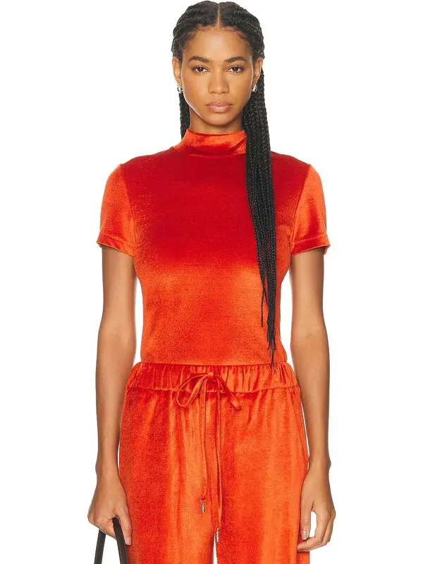 Gabriela Hearst Vik Mockneck Tee - Antelope Orange