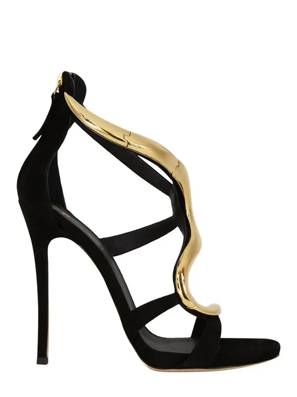 GIUSEPPE ZANOTTI Venere Suede Stiletto Sandals - Black