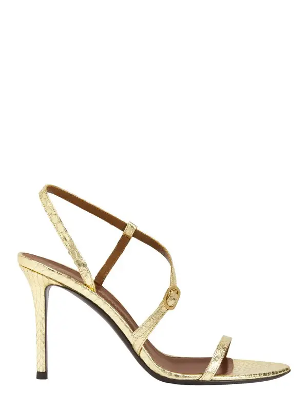 GIUSEPPE ZANOTTI Audrinette 90 Elaphe Sandals - Gold