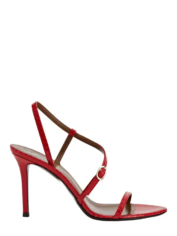 GIUSEPPE ZANOTTI Audrinette 90 Snakeskin Sandals - Red
