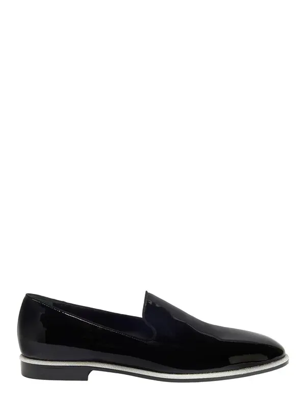 GIUSEPPE ZANOTTI Patent Leather Loafers - Black