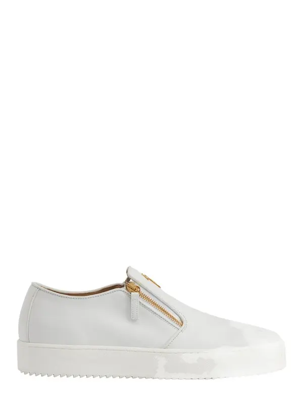 GIUSEPPE ZANOTTI Leather Slip-ons - White