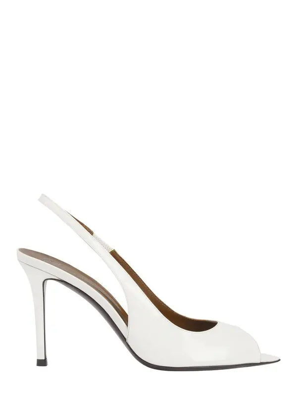 GIUSEPPE ZANOTTI Intriigo 90 Patent Leather Slingback Pumps - White