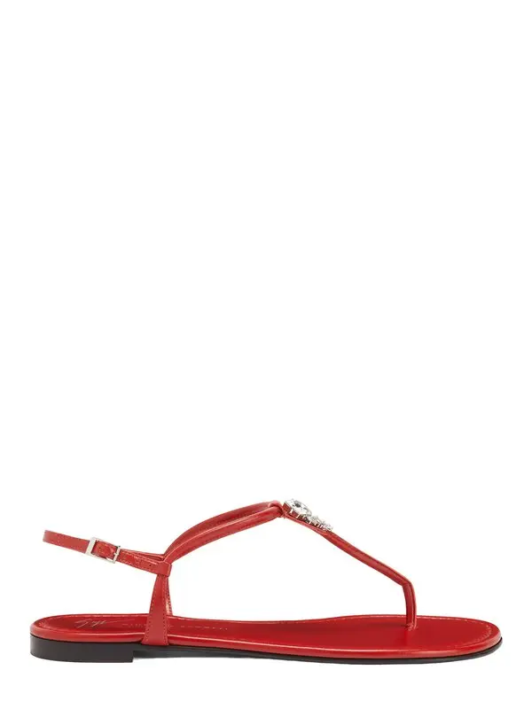 GIUSEPPE ZANOTTI Anyelle Flat Thong Sandals - Red