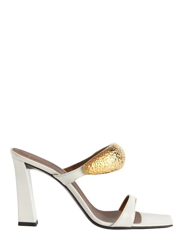 GIUSEPPE ZANOTTI Ania Leather Mule Sandals - White