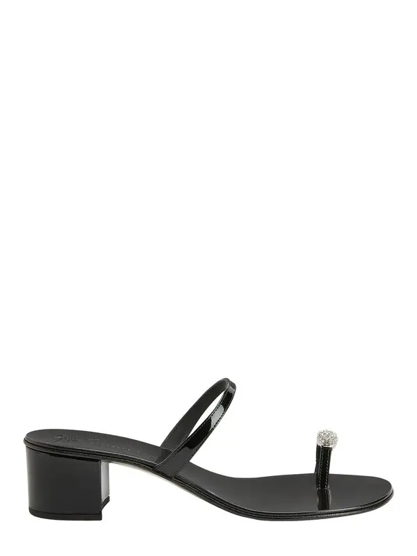 GIUSEPPE ZANOTTI Ring 40 Thong Sandals - Black