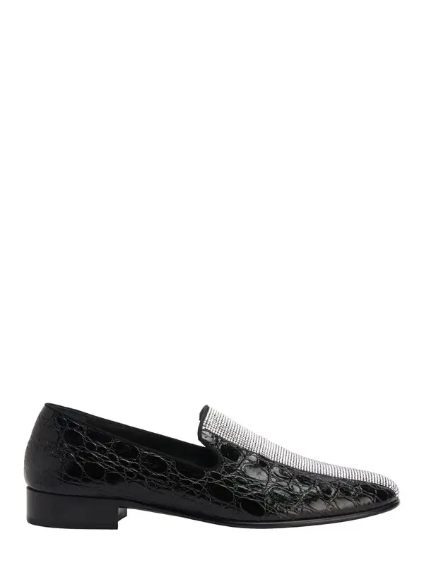 GIUSEPPE ZANOTTI Tuxedo Diamond Loafers - Black