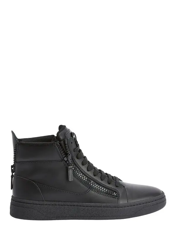 GIUSEPPE ZANOTTI High-top Leather Sneakers - Black