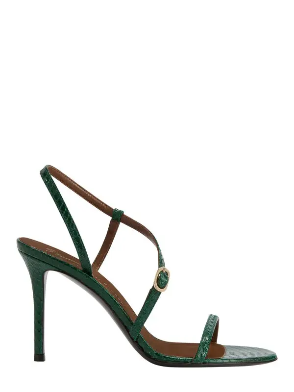 GIUSEPPE ZANOTTI Audrinette 90 Snakeskin Sandals - Green