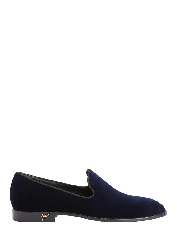 GIUSEPPE ZANOTTI Gatien Velvet Loafers - Blue