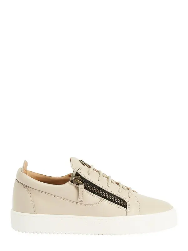GIUSEPPE ZANOTTI Leather Low-top Sneakers - Beige
