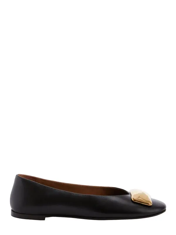 GIUSEPPE ZANOTTI Georgia Leather Ballerinas - Black