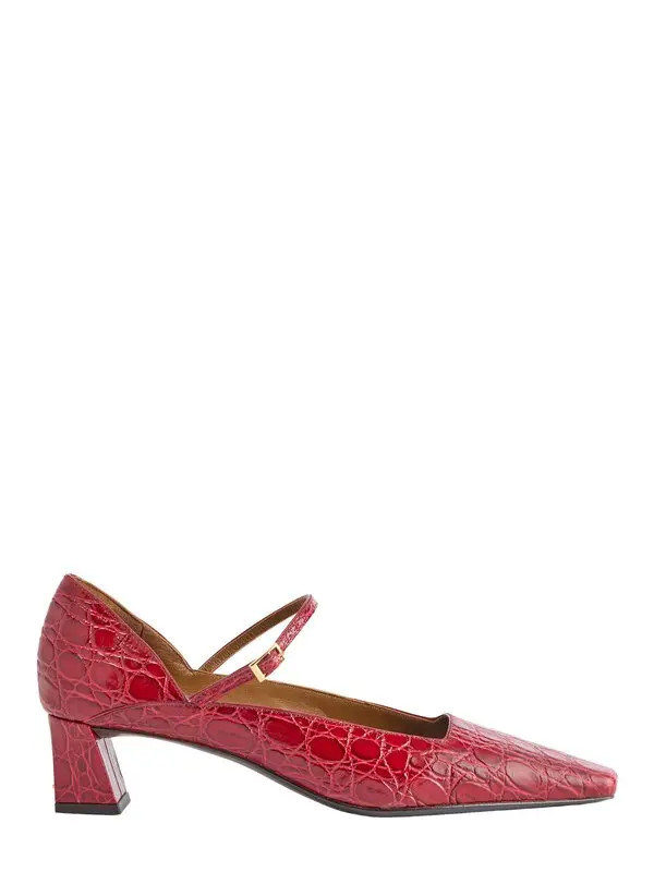 GIUSEPPE ZANOTTI Brita 45 Crocodile-print Mary Jane Pumps - Red