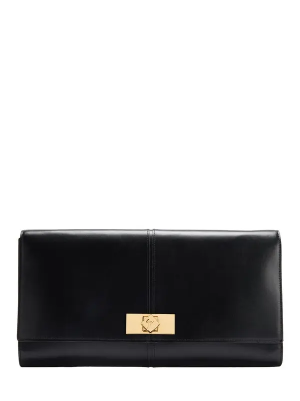 GIUSEPPE ZANOTTI Montserrat Leather Clutch - Black