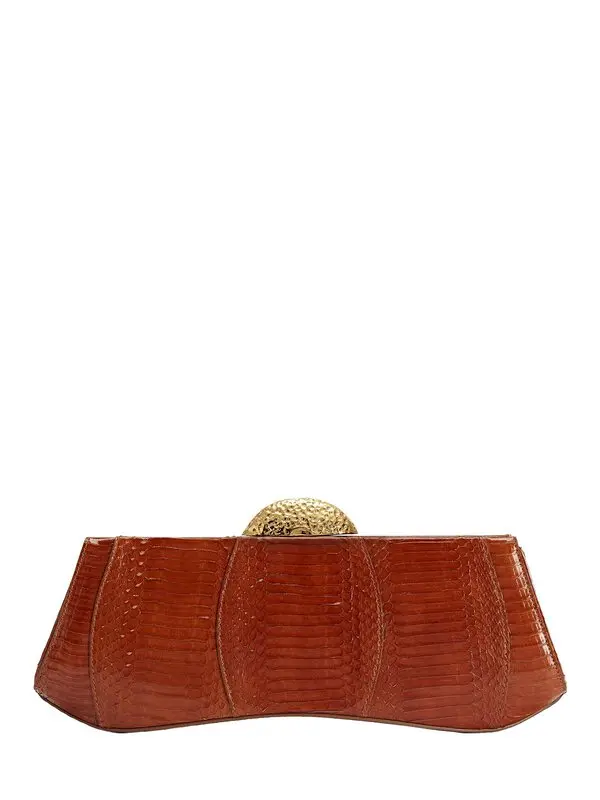 GIUSEPPE ZANOTTI Elaphe Carinata Clutch - Brown
