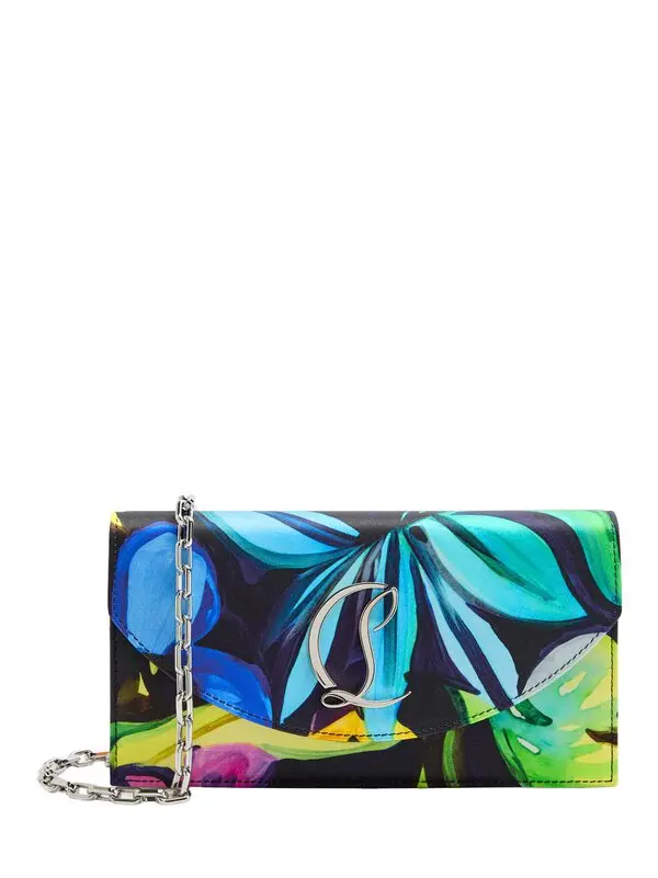 CHRISTIAN LOUBOUTIN Floral-print Satin-crepe Clutch - Multicoloured 1