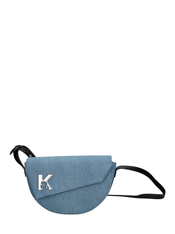 Karl Lagerfeld Denim Half-moon Crossbody Bag - Blue