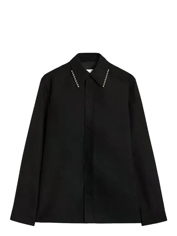 JIL SANDER Beaded-collar Shirt - Black