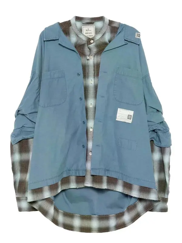 Mihara Yasuhiro Layered Long Sleeve Shirt - Blue