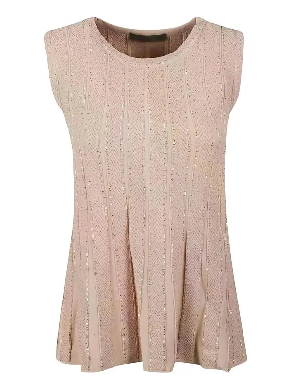 D.exterior Embellished Sleeveless Top - Neutrals