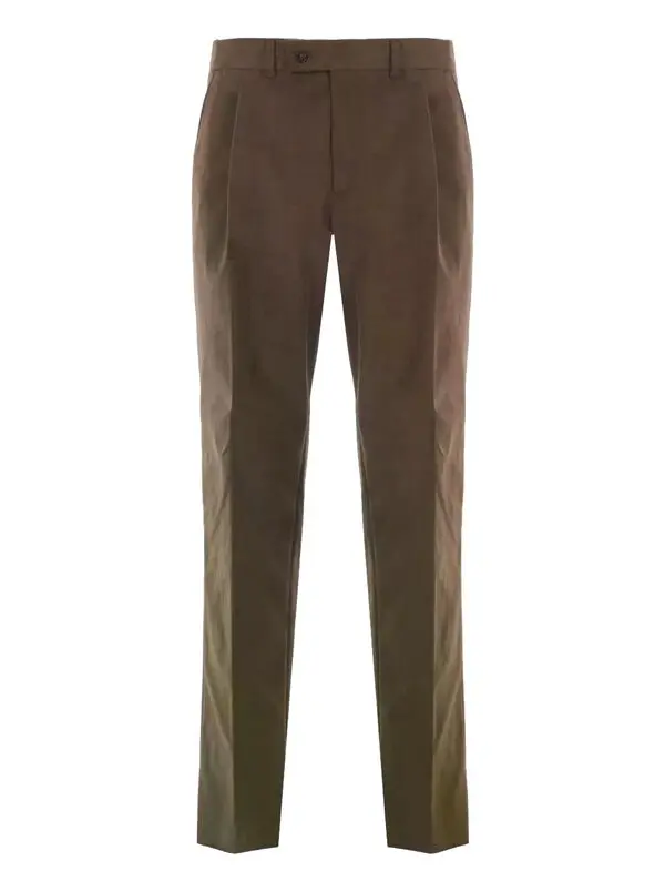 Caruso Pleated Corduroy Trousers - Brown