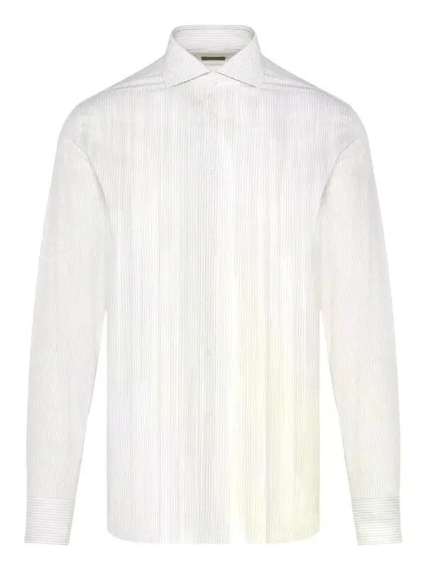 Corneliani Pinstriped Longsleeved Shirt - White
