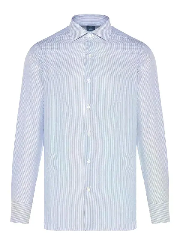 FINAMORE 1925 Striped Cotton Shirt - Blue