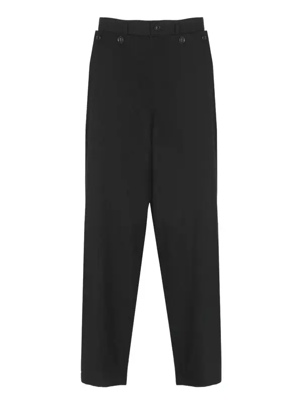 Y’s Button-fastening Slit-pocket Trousers - Black