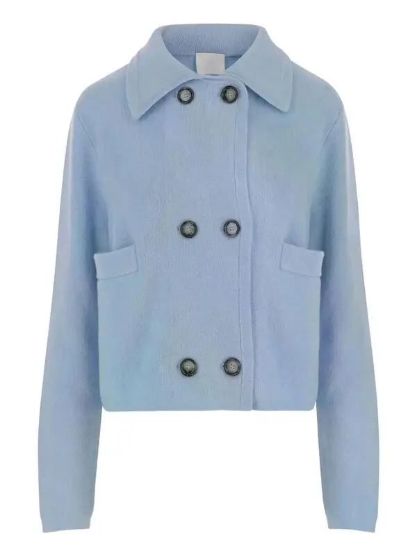 ALLUDE Double-breasted Cardigan - Blue