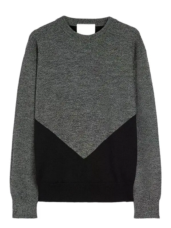 JIL SANDER Panelled Wool Sweater - Grey