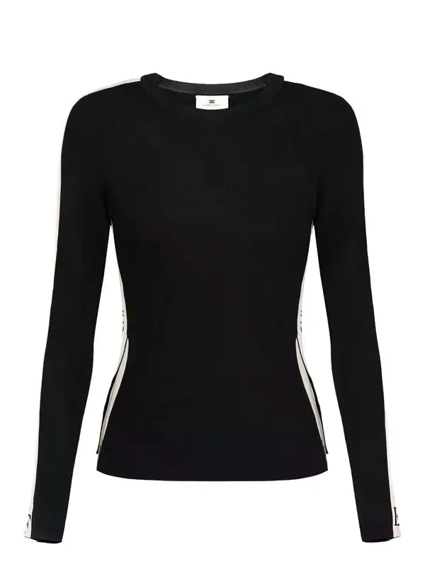 Elisabetta Franchi Stripe-detail Long-sleeve Sweater - Black