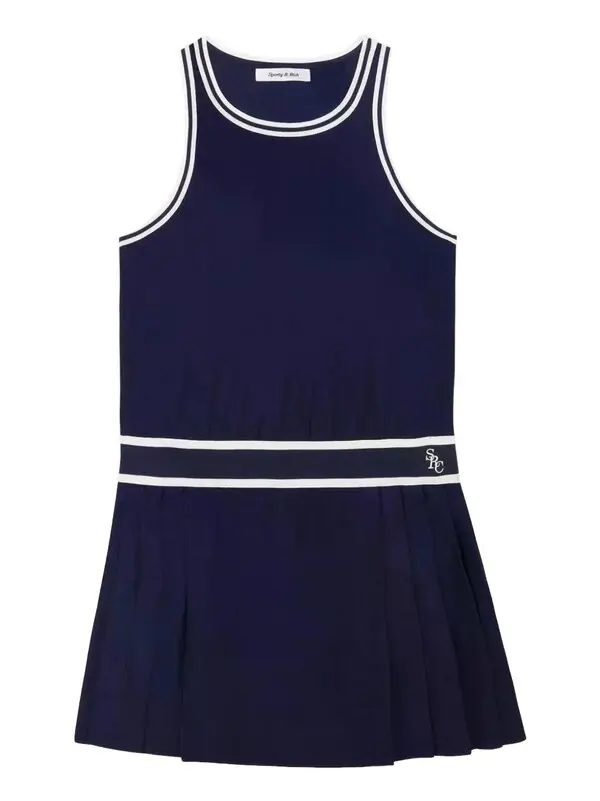 SPORTY & RICH Pleated Mini Dress - Blue