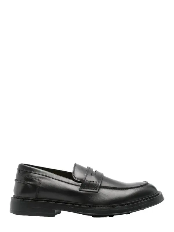 DOUCAL'S Penny-slot Leather Loafers - Black