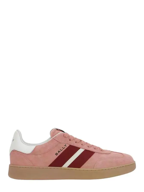 Bally Bocage Stripe Suede Sneakers - Pink