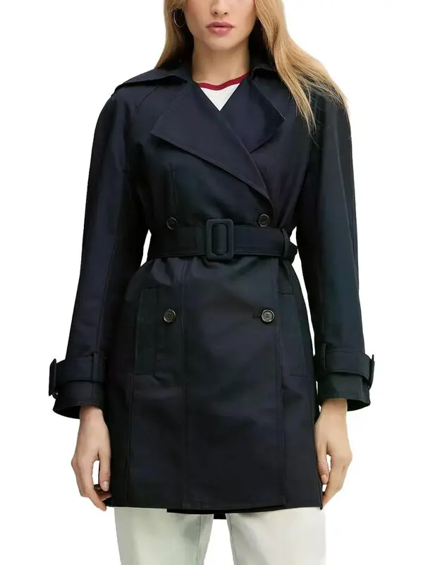 Pinko Belted Double-breasted Trench Coat - Blue