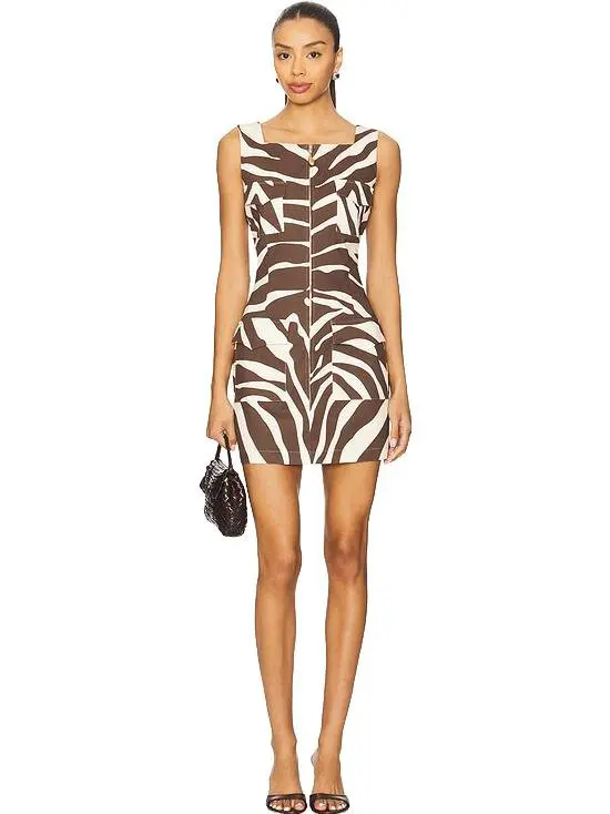 USISI SISTER Ella Cotton Dress - Chocolate Zebra