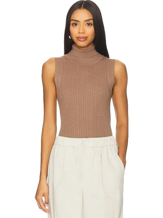 Varley Anastasia Rib Knit Tank Top - Ash Taupe