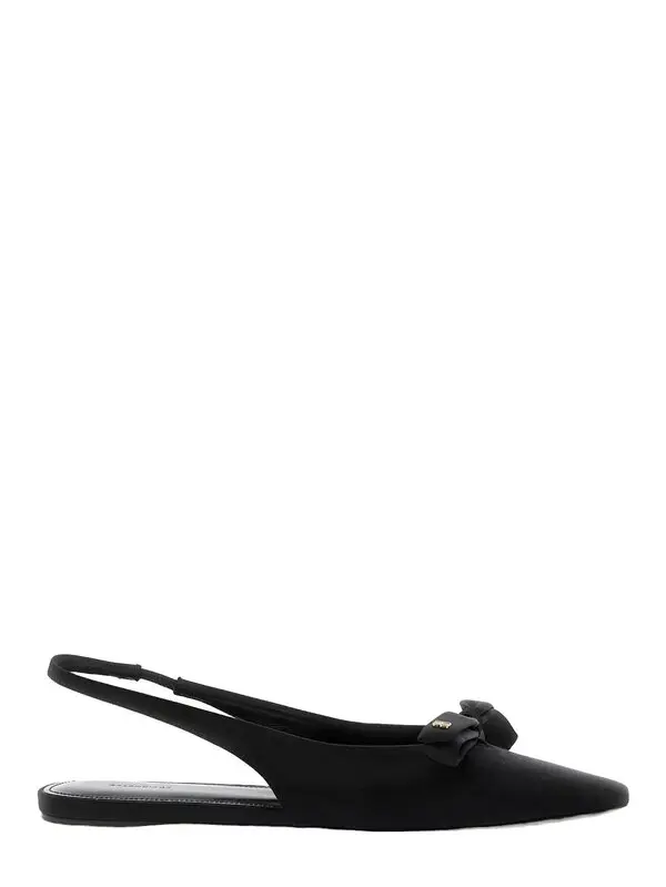 Balenciaga Nano Bow Slingback Flat Pumps - Black