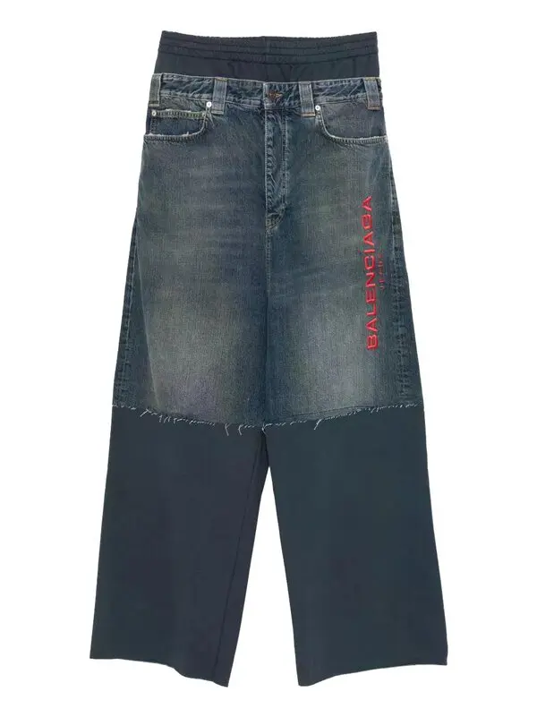 Balenciaga Patchwork Trousers - Blue