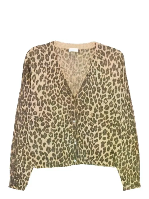 Liu Jo Leopard-print Buttoned Cardigan - Brown
