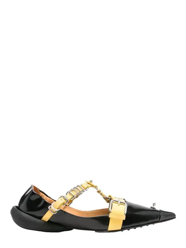 13 09 SR Patsy Pointed-toe Buckled Ballet Flats - Black